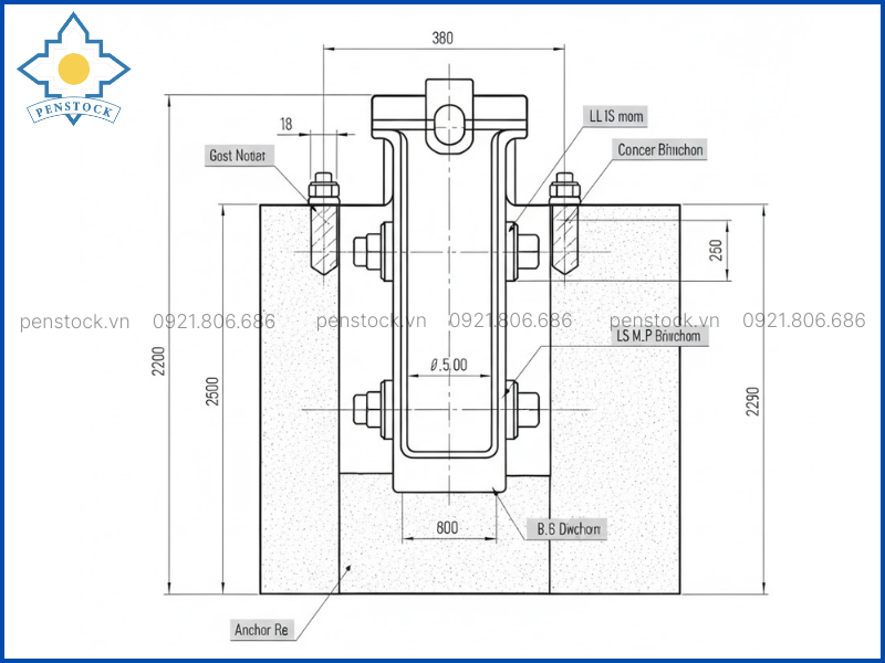 Ray dẫn hướng cửa phai đập: cấu tạo – kích thước – tiêu chuẩn